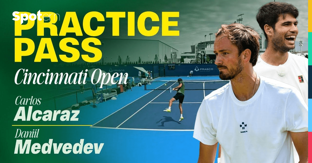 Carlos Alcaraz plays a practice set with Daniil Medvedev at the 2025 ...