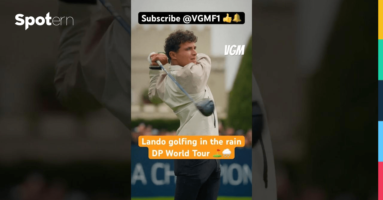 🤩 LANDO in his golfing era 🏌 | Lando NORRIS jugando golf en el DP World ...