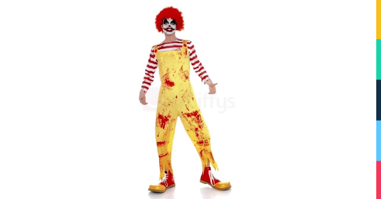 Men's Kreepy Killer Clown Costume by Smiffys : Vêtements, Mode, Marque ...