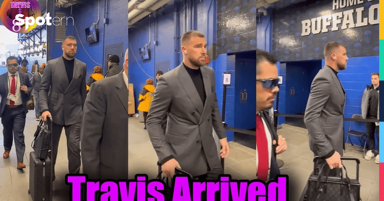 Travis Kelce STUNNING in suite Arrives at Highmark Stadium for Chiefs ...