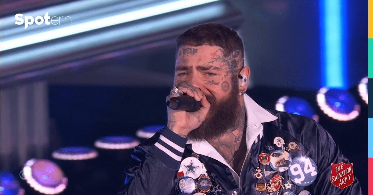 Post Malone FULL Thanksgiving Halftime Show: Clothes, Outfits, Brands ...
