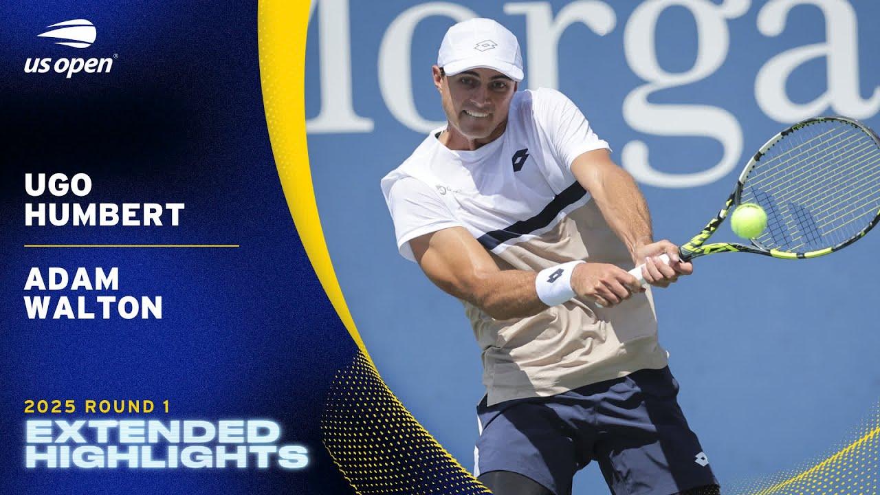 US Open 2025 Lavender Ugo Humbert Shirt in Ugo Humbert vs. Adam Walton Extended Highlights ...