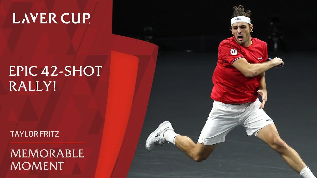 Laver Cup 2025 T-Shirt worn by Alexander Zverev Jr. in Taylor Fritz Wins 42-Shot Rally! | Laver ...