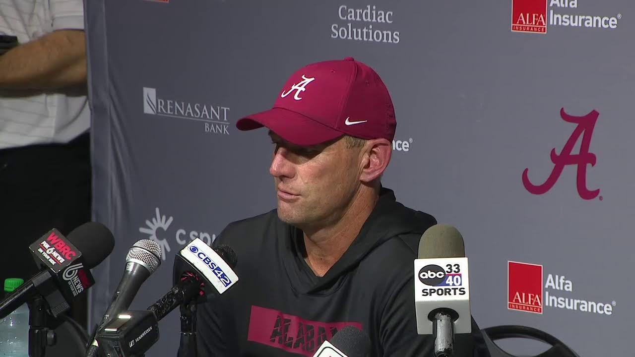 Black Hoodie worn by Kalen DeBoer in Alabama football news conference ...
