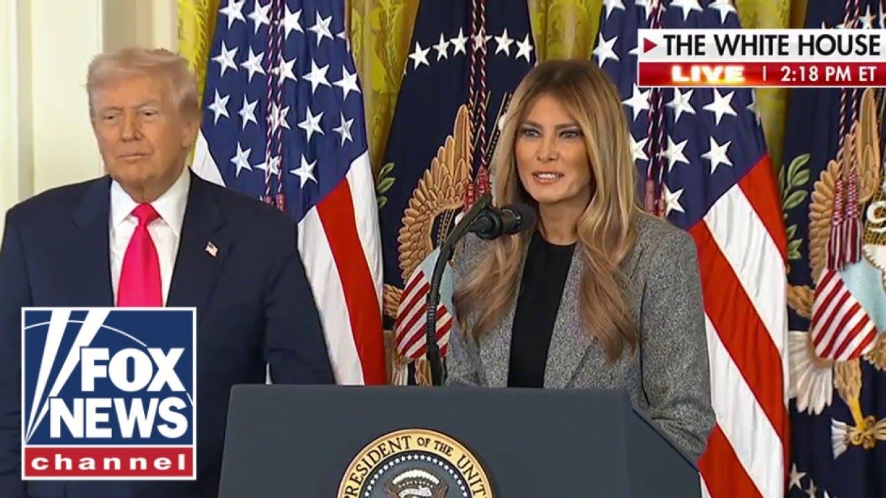 Melania Trump Grey Blazer In Washington in President Trump and first ...