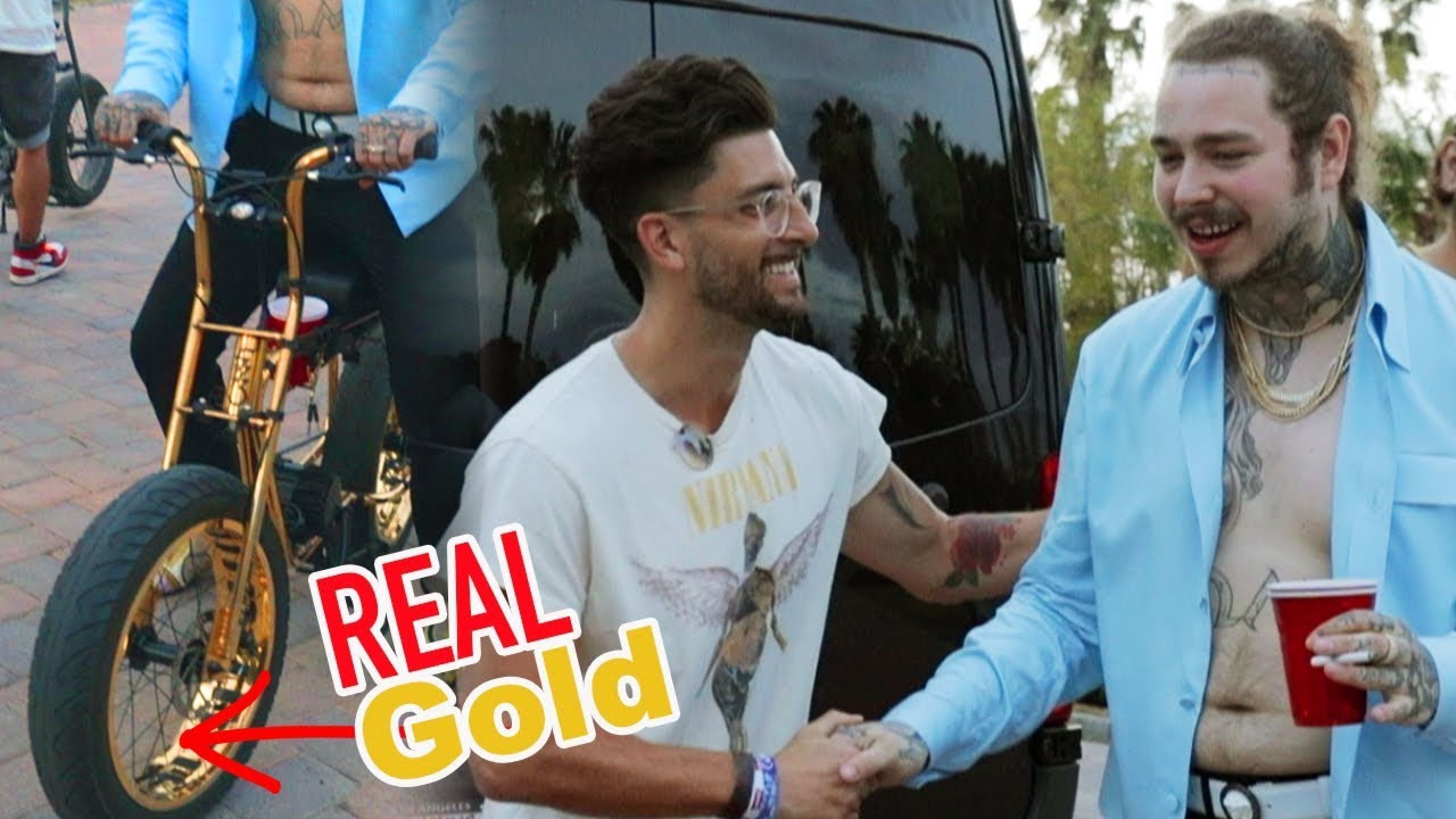 GIFTED POST MALONE $25K GOLD BIKE: Clothes, Outfits, Brands, Style and ...