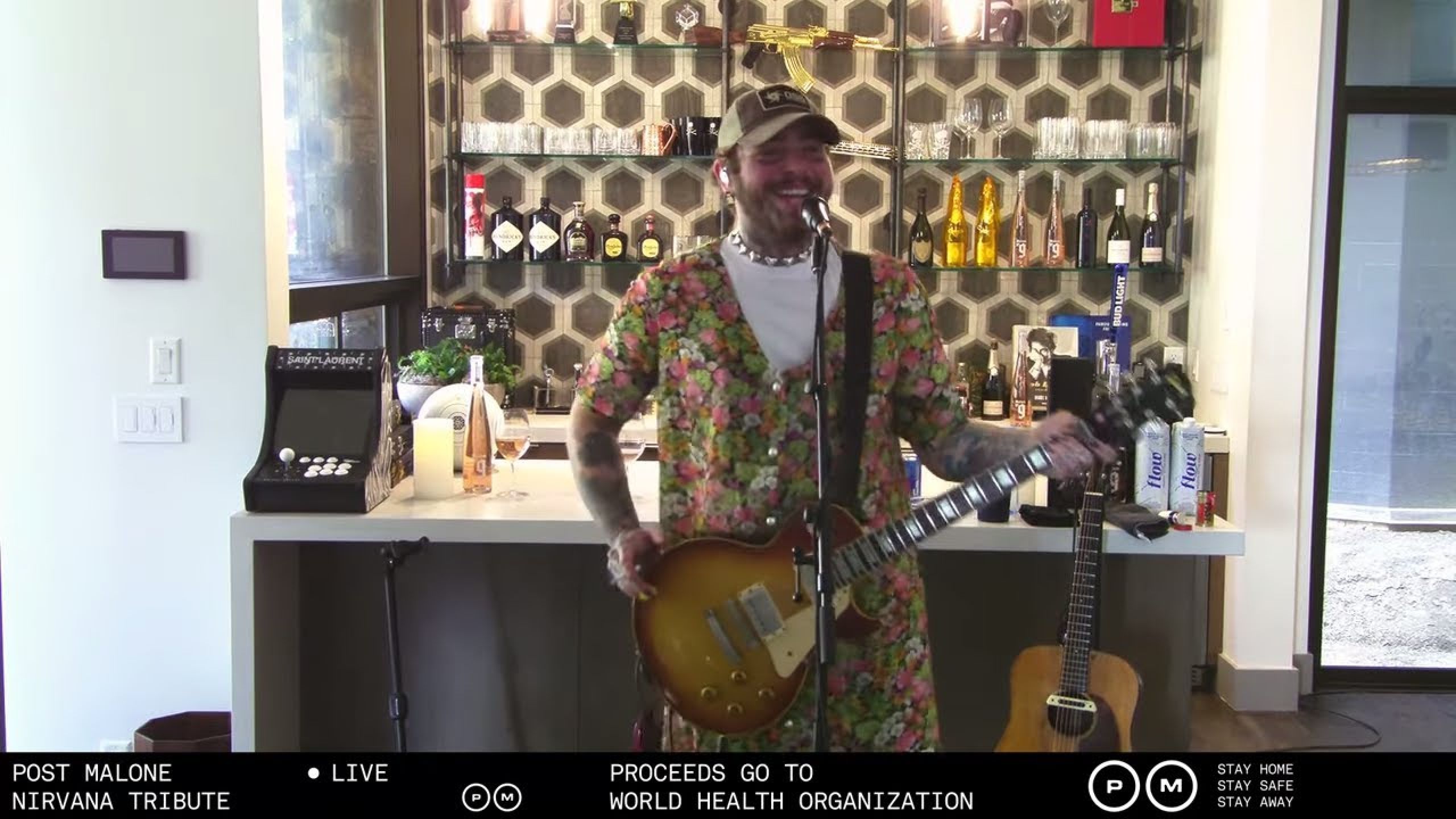 Post Malone x Nirvana Tribute - Livestream: Clothes, Outfits, Brands ... Post Malone x Nirvana Tribute - Livestream: Clothes, Outfits, Brands ...