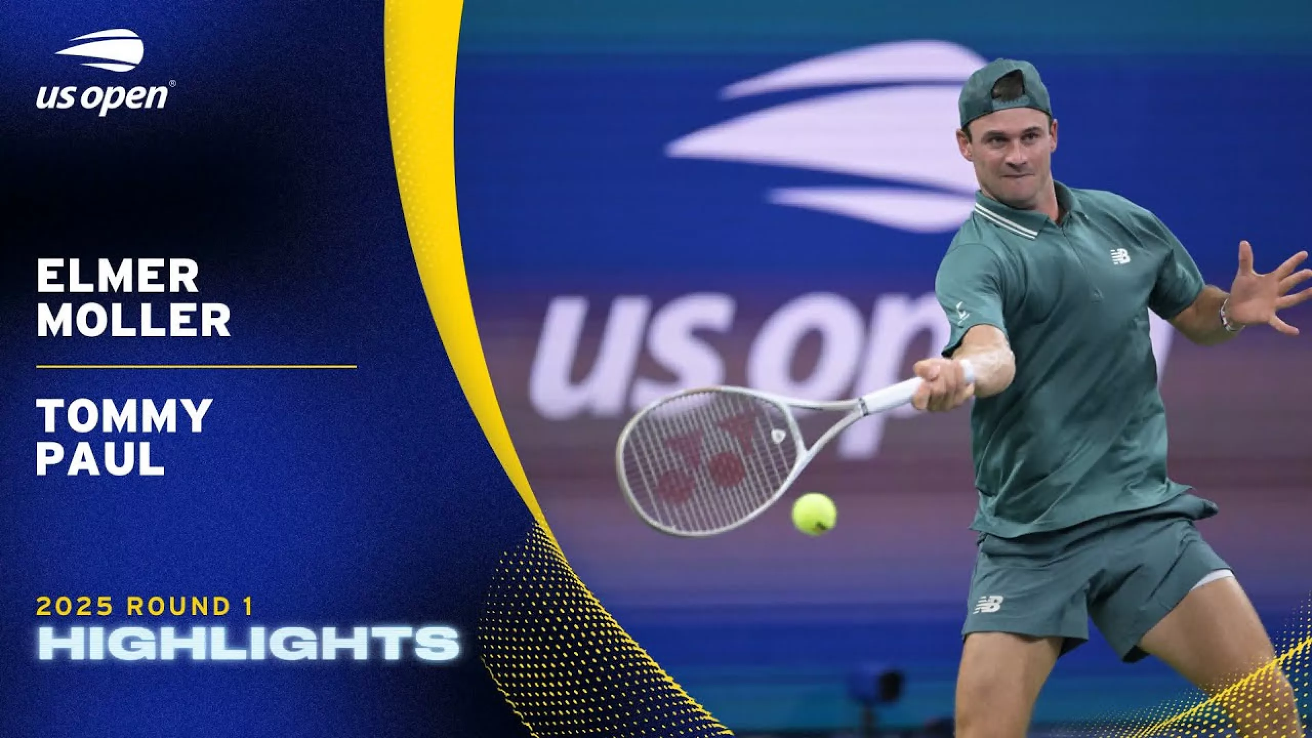 Elmer Moller vs. Tommy Paul Highlights | 2025 US Open Round 1: Ropa ...