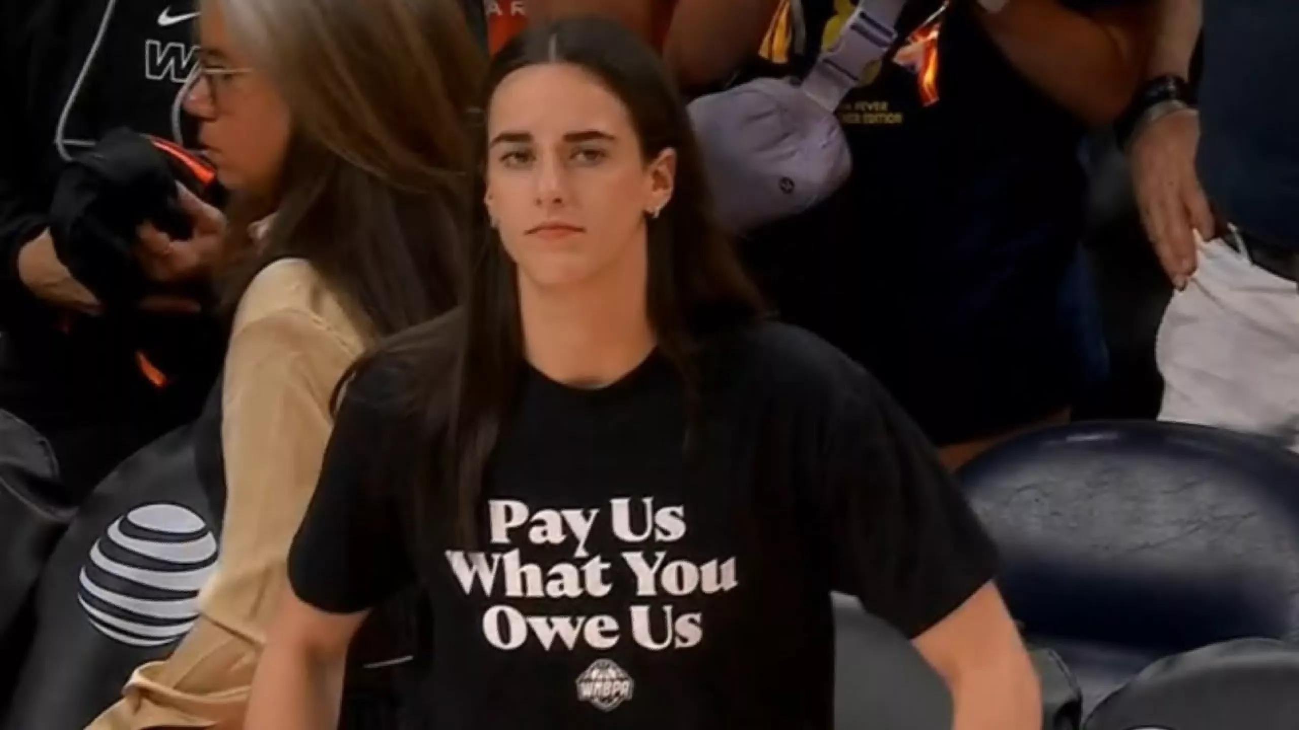 WNBA Players wear shirts saying "pay us what you owe us" before All ...