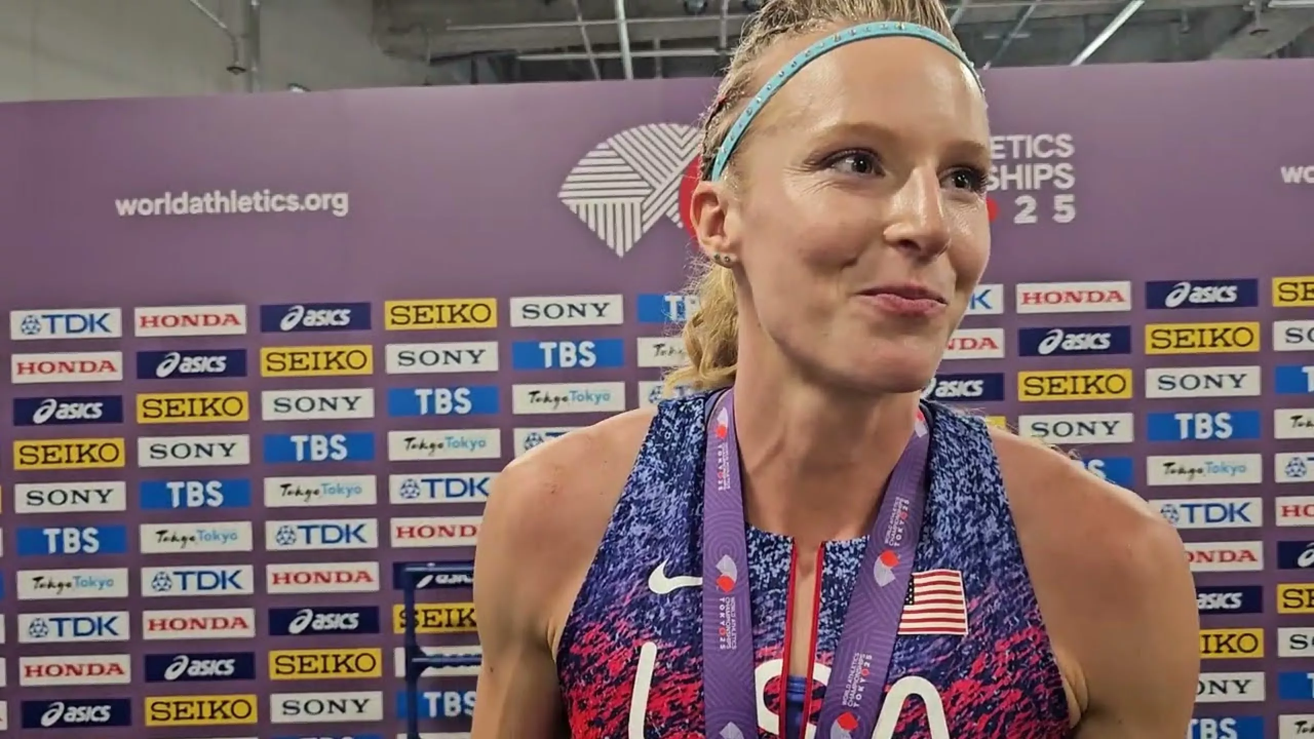 Sandi Morris Reacts To Silver Medal In Pole Vault at World Athletics ...