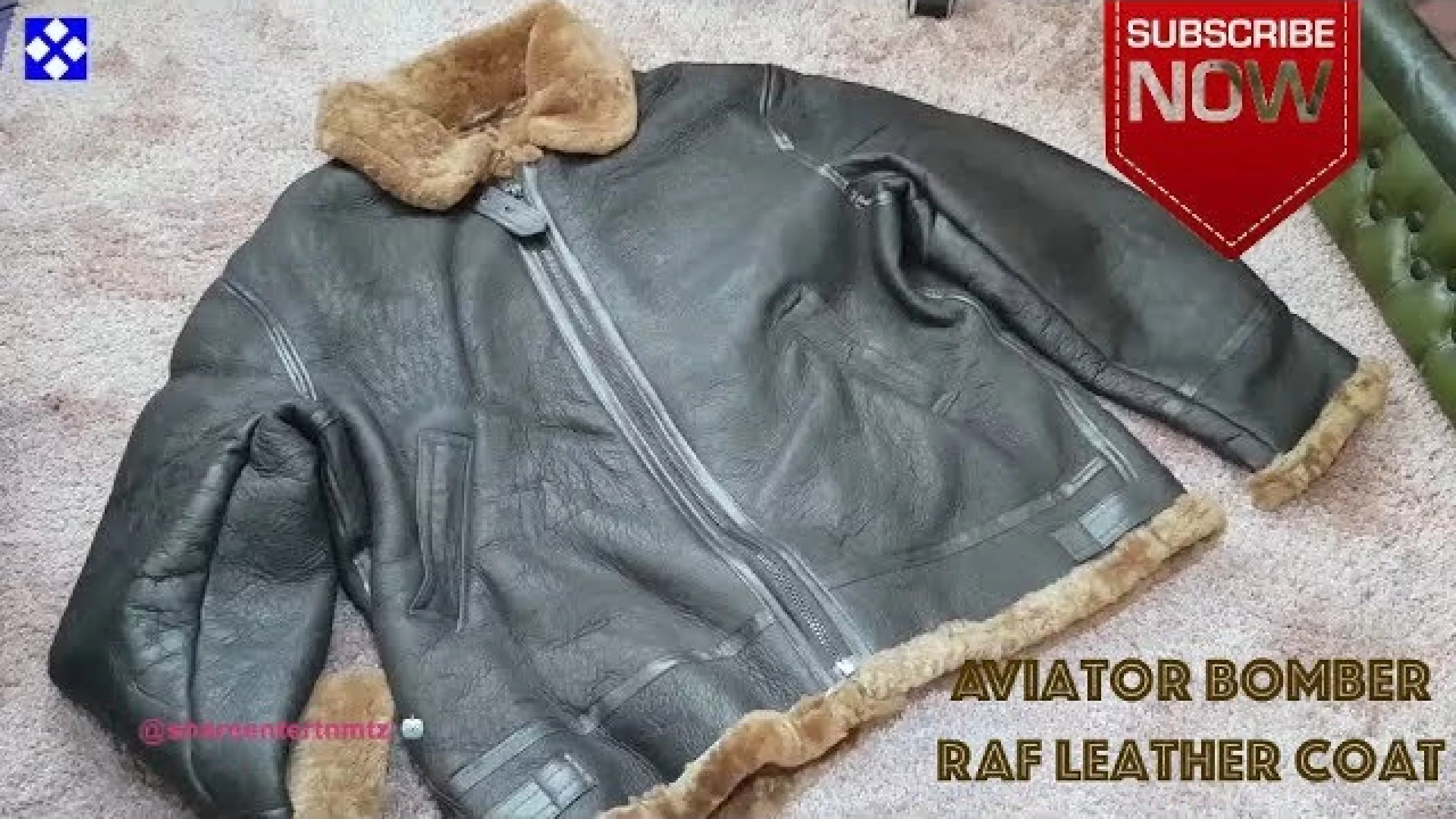 Mens Sheepskin Flying Jacket - 'Air force' Aviator Bomber RAF Leather ...