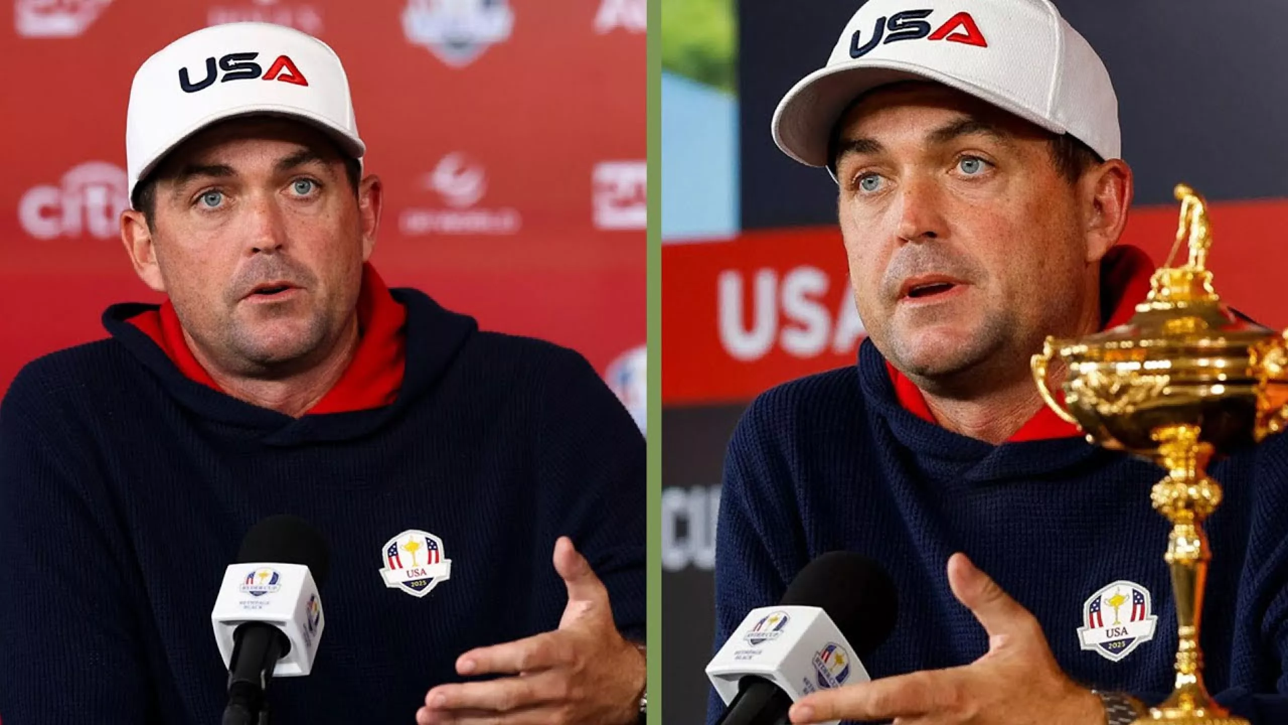 Keegan Bradley SNAPS at Media During Ryder Cup 2025: Clothes, Outfits ...