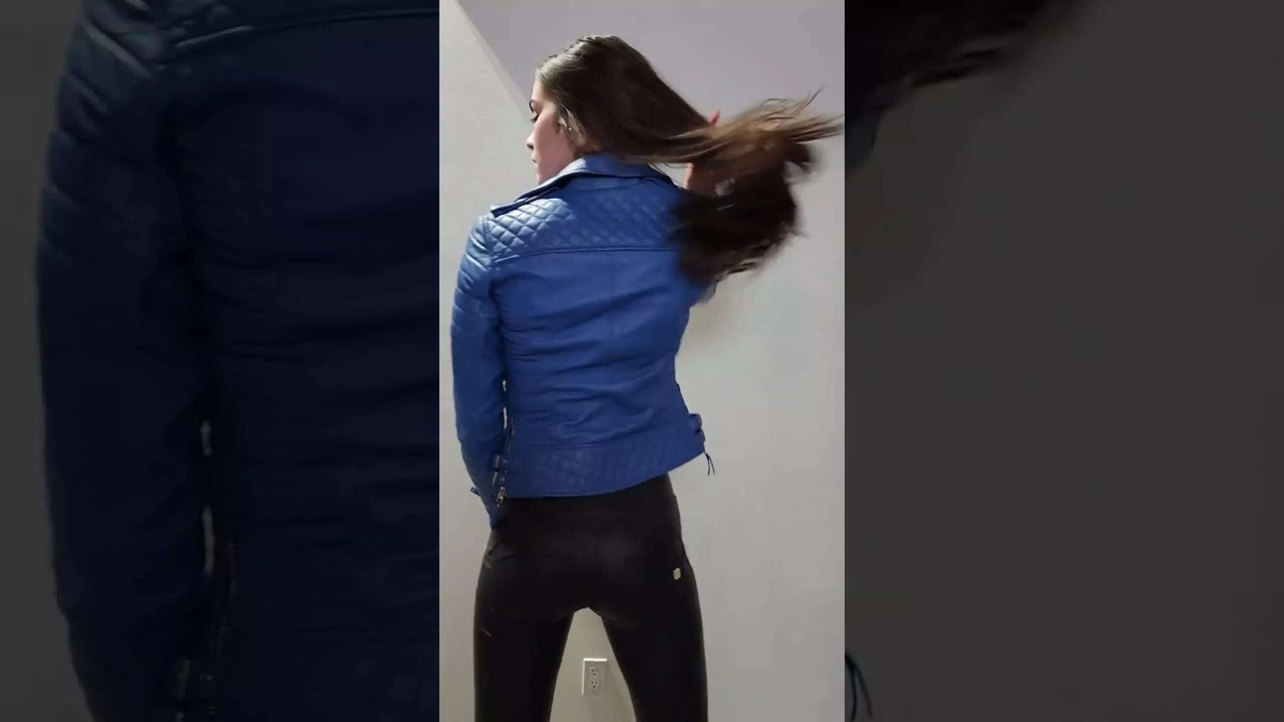 Womens Quilted Blue Leather Motorcycle Jacket | Luca Designs: Clothes ...