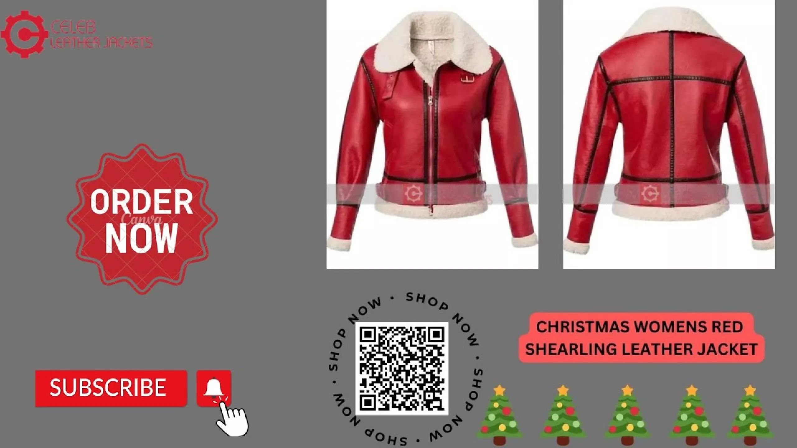 Christmas Womens Red Shearling Leather Jacket: Clothes, Outfits, Brands ...