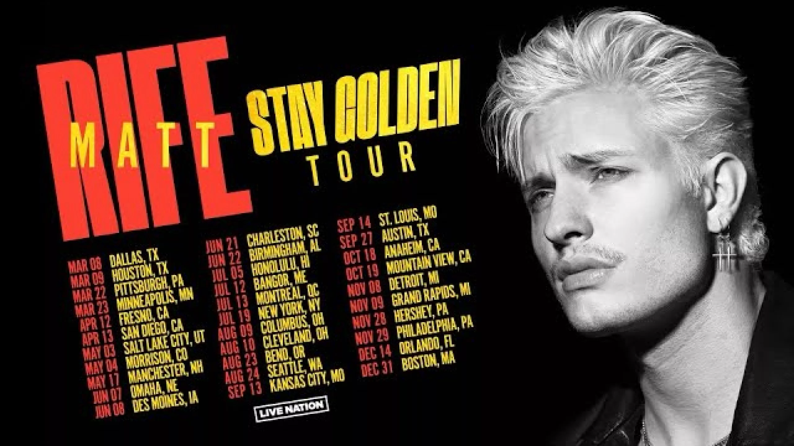 MATT RIFE “STAY GOLDEN” TOUR PROMO: Clothes, Outfits, Brands, Style and ...