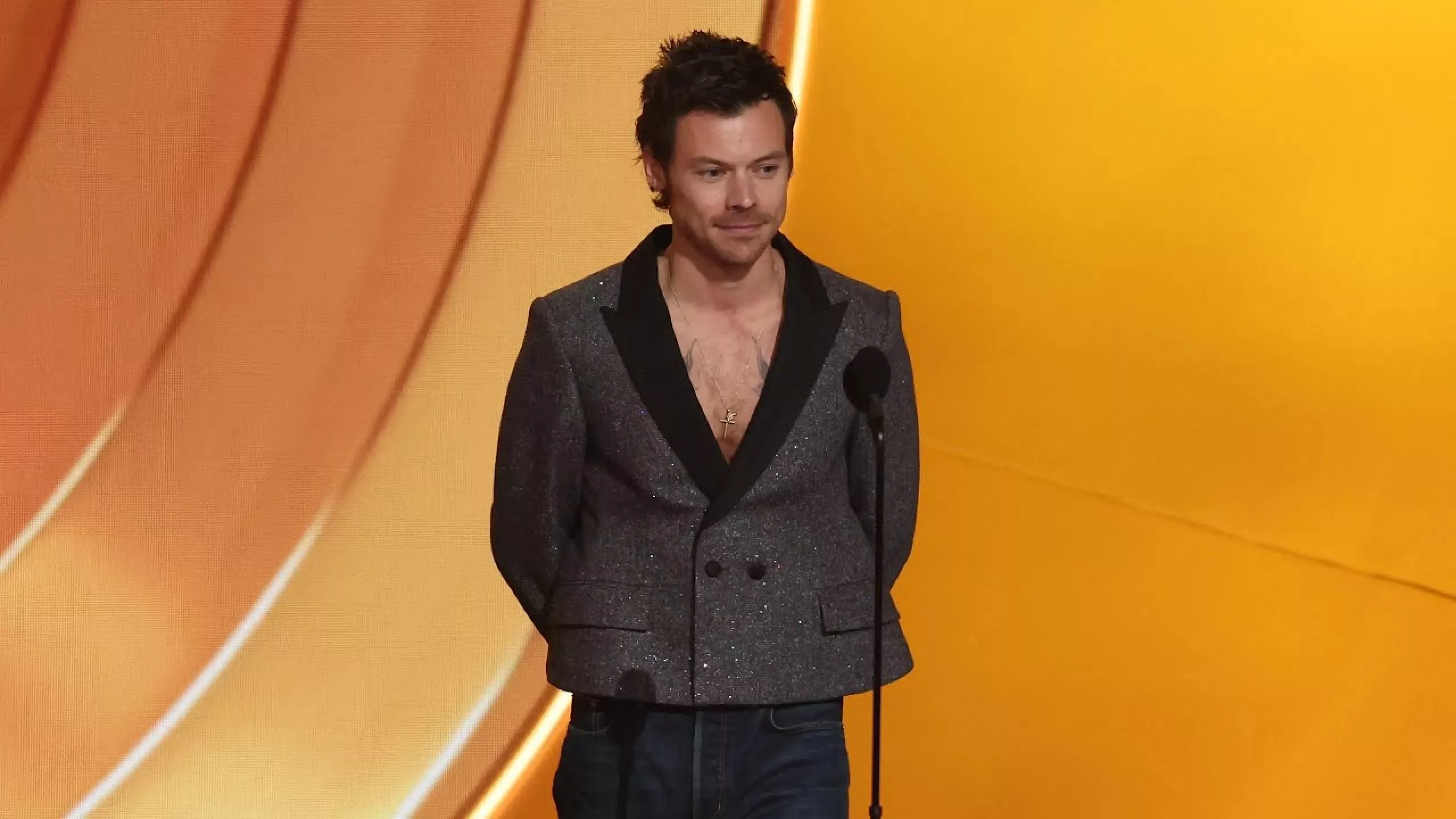 Harry Styles appearance on the Grammys 2026: Clothes, Outfits, Brands ...
