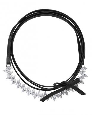Fallon - Fallon Jagged Edge Crystal/Leather Choker