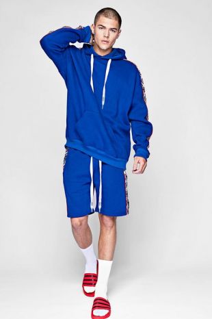 boohooman - Pepsi x boohoo Print Panelled Short Tracksuit boohooMAN