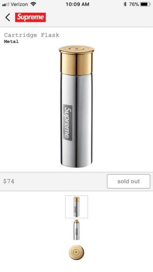 Supreme - Supreme Supreme Cartridge Flask Metal Size One Size $140