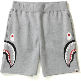 A Bathing Ape - Bape Side Shark Double Knit Sweat Shorts Gray