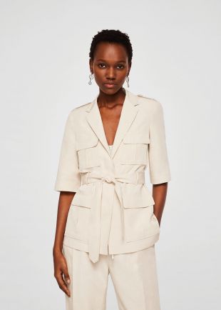 Mango - Pocket linen blend jacket Women | MANGO USA