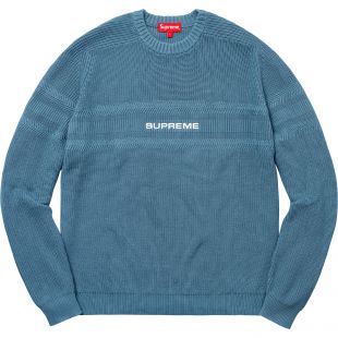 Supreme - Supreme Chest Stripe Raglan Sweater Dusty Blue