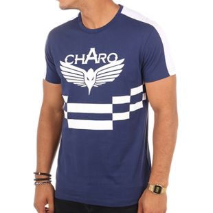 Charo - Charo Tee Shirt Optical Illusion Bleu Marine ...