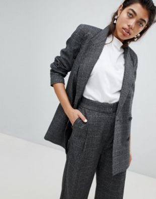 ASOS - Mango Tailored Check Suit Blazer at asos.com