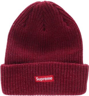 Supreme - Supreme Heathered Loose Gauge Beanie FW 2016 Hth Red Red