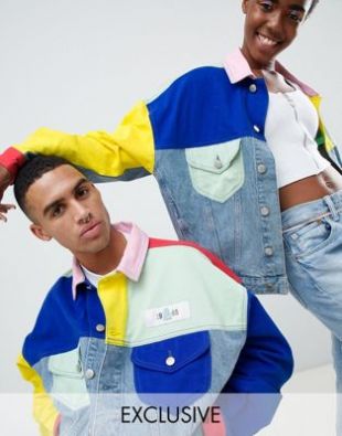 ASOS - ASOS DESIGN x glaad Veste en jean en color block