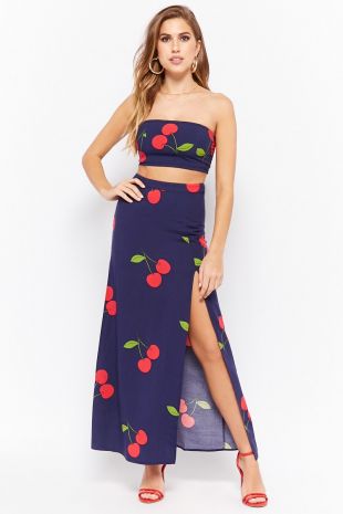 forever21 - Cherry Print Maxi Skirt