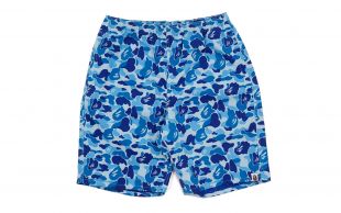 A Bathing Ape - Bape ABC Camo Beach Shorts Light Blue
