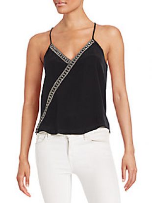 mlv - Embellished Silk Wrap Top by MLV