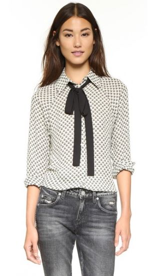 WAYF - WAYF Tie Front Blouse