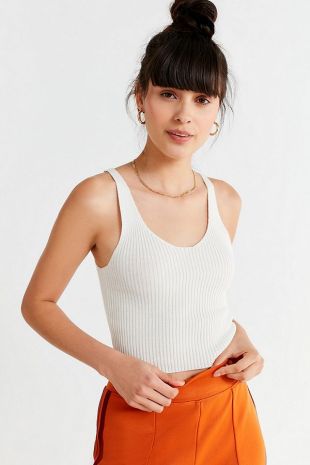 UO - UO Ruth Ribbed Sweater Tank Top