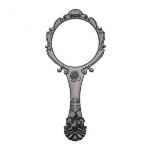 1 Piece Big Black White Plastic Vintage Hand Mirror Floral Rose Oval ...