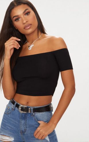 Pretty Little Thing - Basic top court noir bardot
