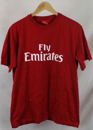 Fly Emirates Red T shirt Sz L