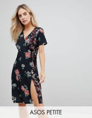 ASOS - ASOS - Robe cache cœur mi longue à imprimé floral