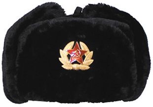 MFH - MFH Russian Winter Cap Noir avec insigne Taille S