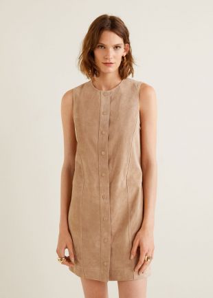 Mango - Robe en cuir