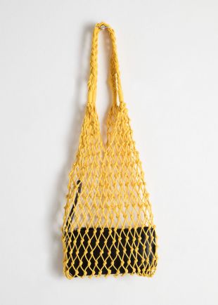 Other Stories - Woven Net Bag Yellow / Black Totes & Other Stories