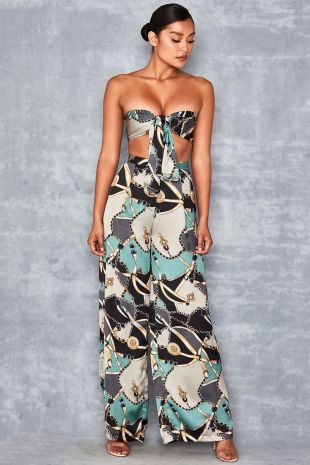 mistressrocks - 'Intrepid' Multi Chain Print Wide Leg Trousers Mistress ...