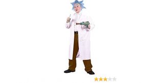 hms - HMS Rick and Morty Rick Sanchez Wig and Eyebrow Adult Costume Set