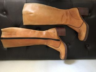 LostYearsVintage - Bottines en cuir Camel vintage des années 1970 ...