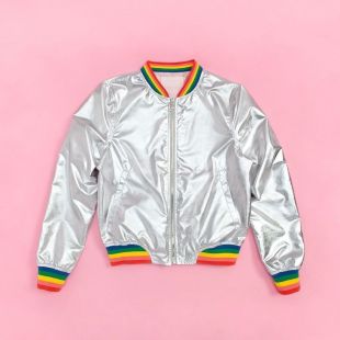 BAN.DO - ban.do Boogie Daze Bomber Jacket Futuristic Retro Hologram ...