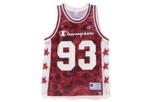 A Bathing Ape - Bape Champion Color Camo Mesh Tank Top Red