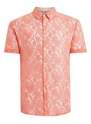 Topman - Rose Lace Short Sleeve Shirt - Topman