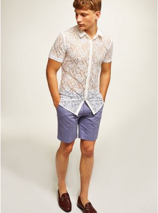 Topman - White Lace Short Sleeve T-Shirt - Topman