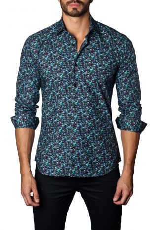 Jared Lang - Jared Lang | Dotted Print Trim Fit Shirt | Nordstrom Rack